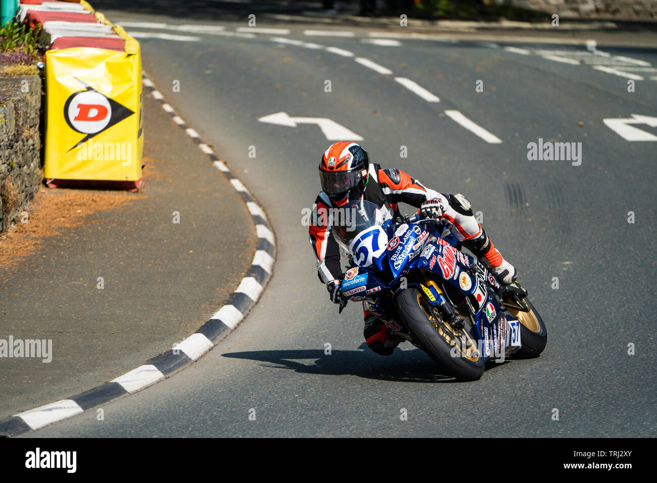 Motorcycle racers at the Isle of Man TT road race, 2019 Stock Photo - Alamy