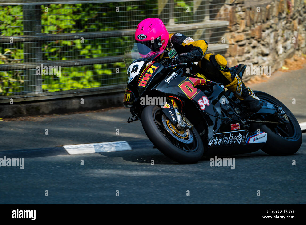 Motorcycle racers at the Isle of Man TT road race, 2019 Stock Photo - Alamy