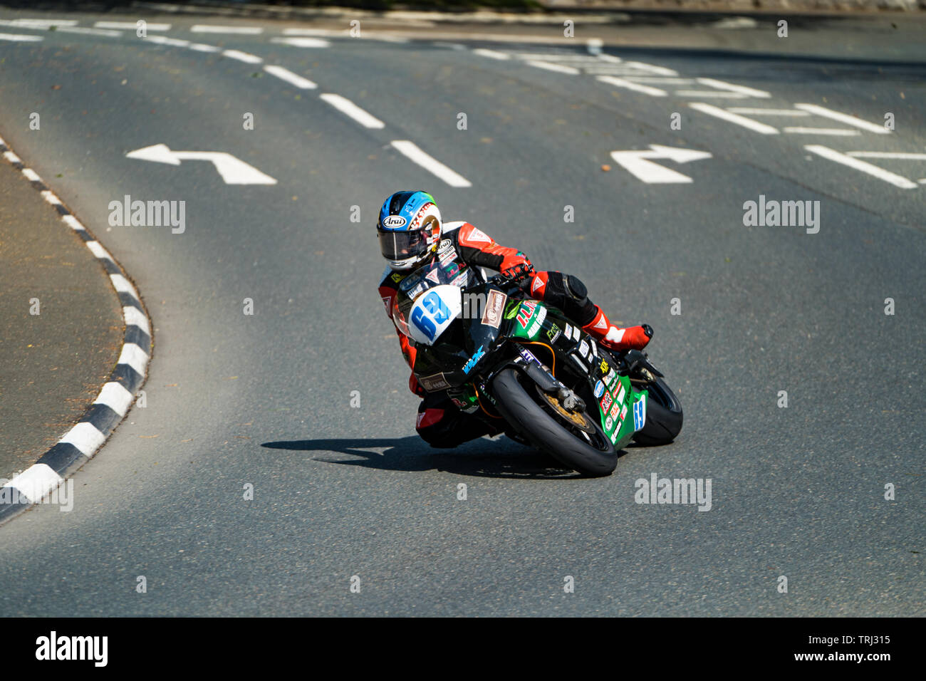 Motorcycle racers at the Isle of Man TT road race, 2019 Stock Photo - Alamy