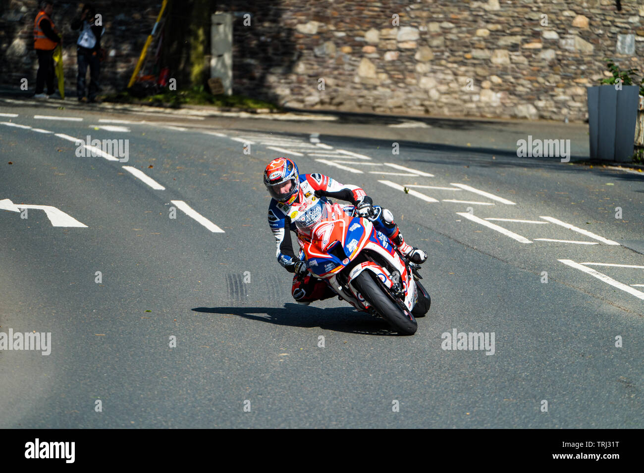 Motorcycle racers at the Isle of Man TT road race, 2019 Stock Photo - Alamy