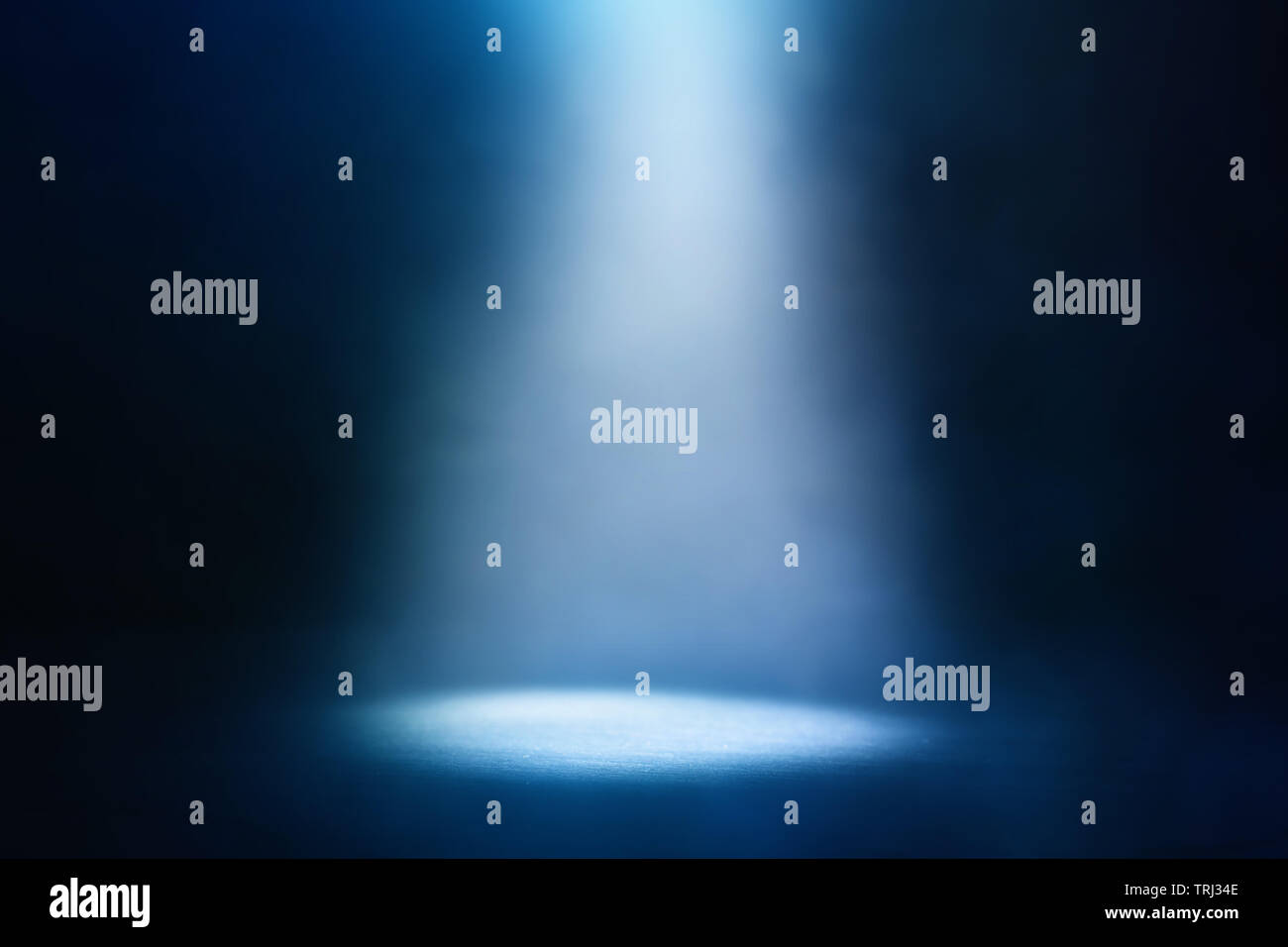 abstract dark concentrate floor scene with mist or fog, spotlight and ...