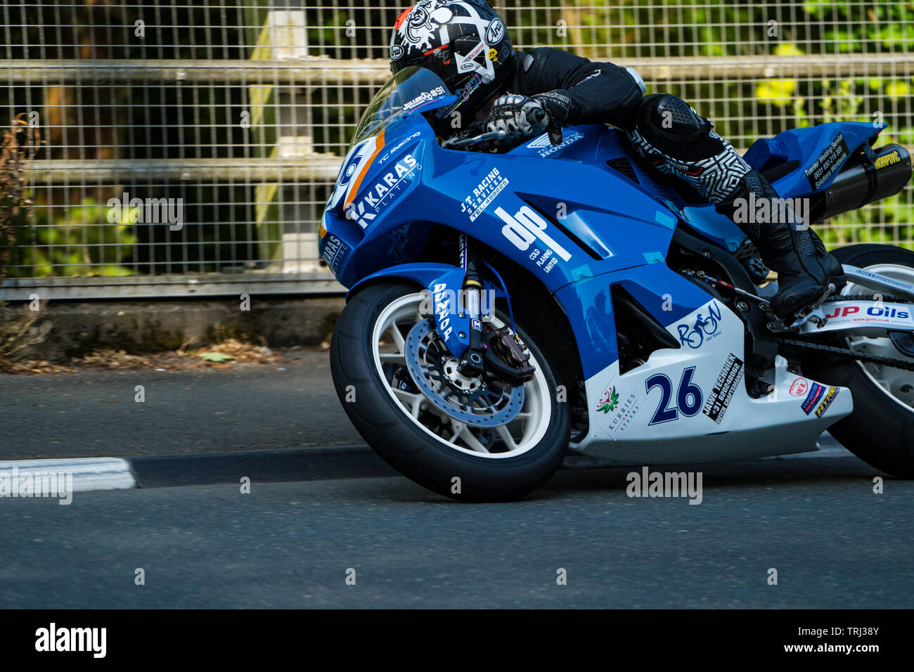 Motorcycle racers at the Isle of Man TT road race, 2019 Stock Photo - Alamy