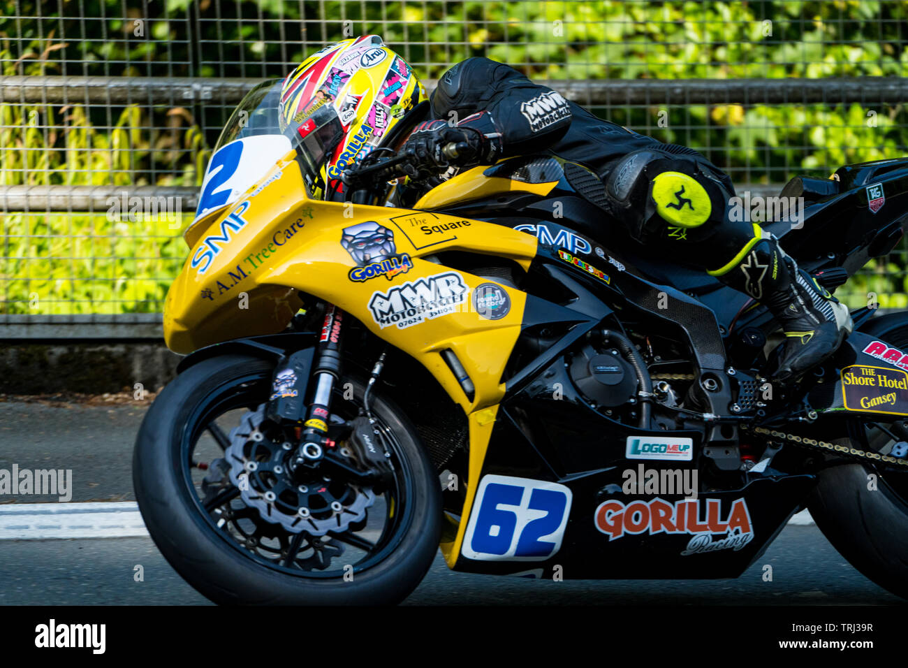 Motorcycle racers at the Isle of Man TT road race, 2019 Stock Photo - Alamy