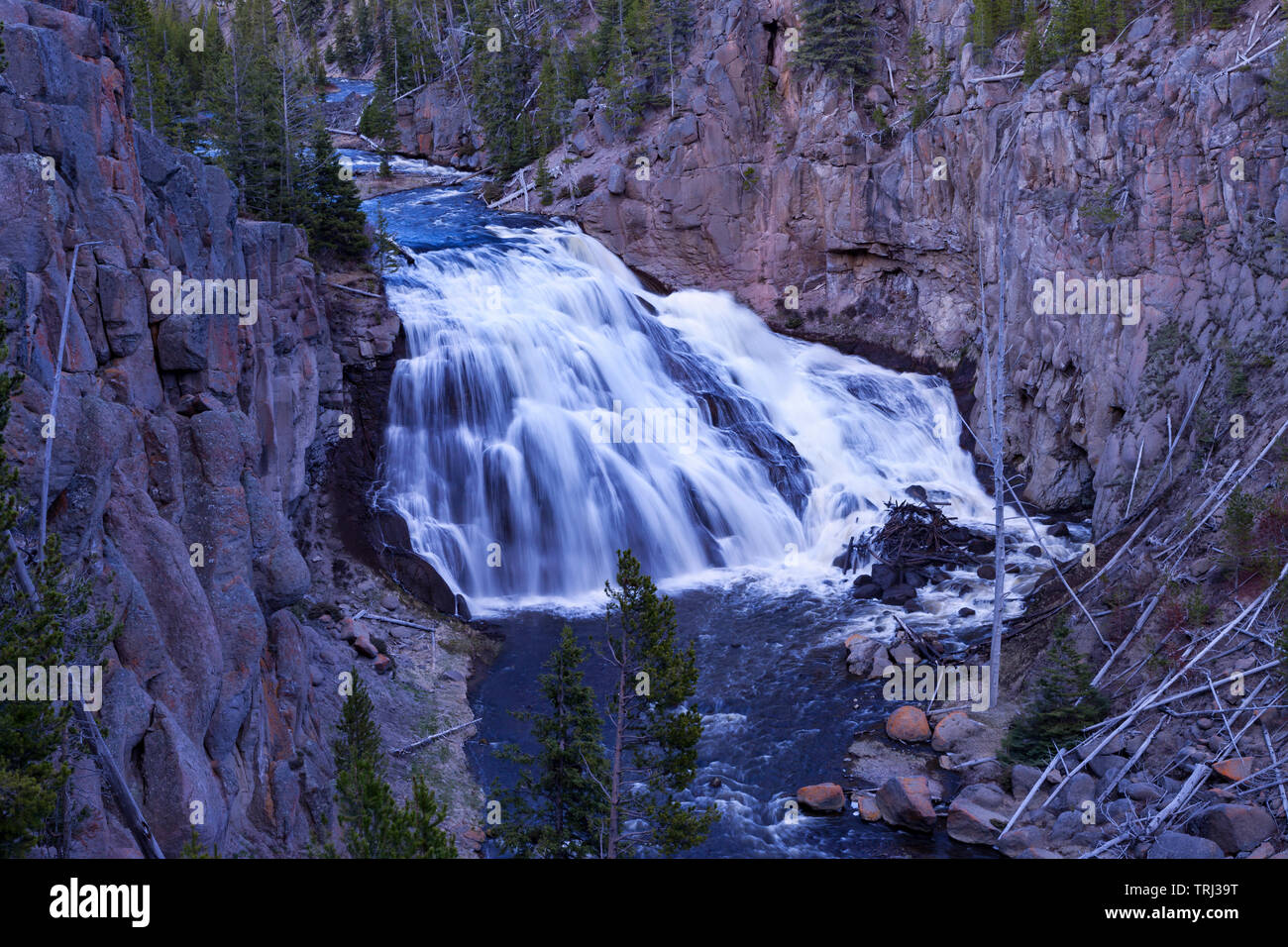 The 84 foot tall Gibbon Falls is located on the Gibbon River between ...
