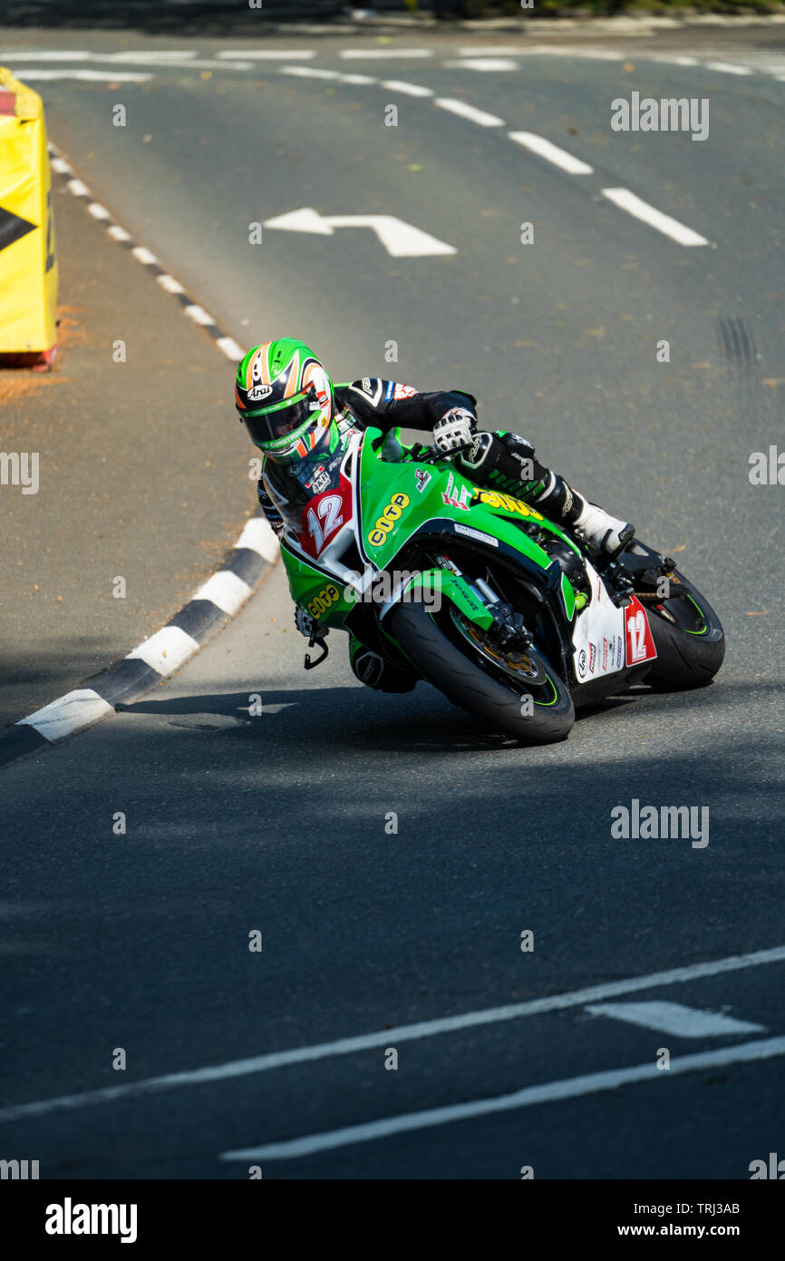 Motorcycle racers at the Isle of Man TT road race, 2019 Stock Photo - Alamy