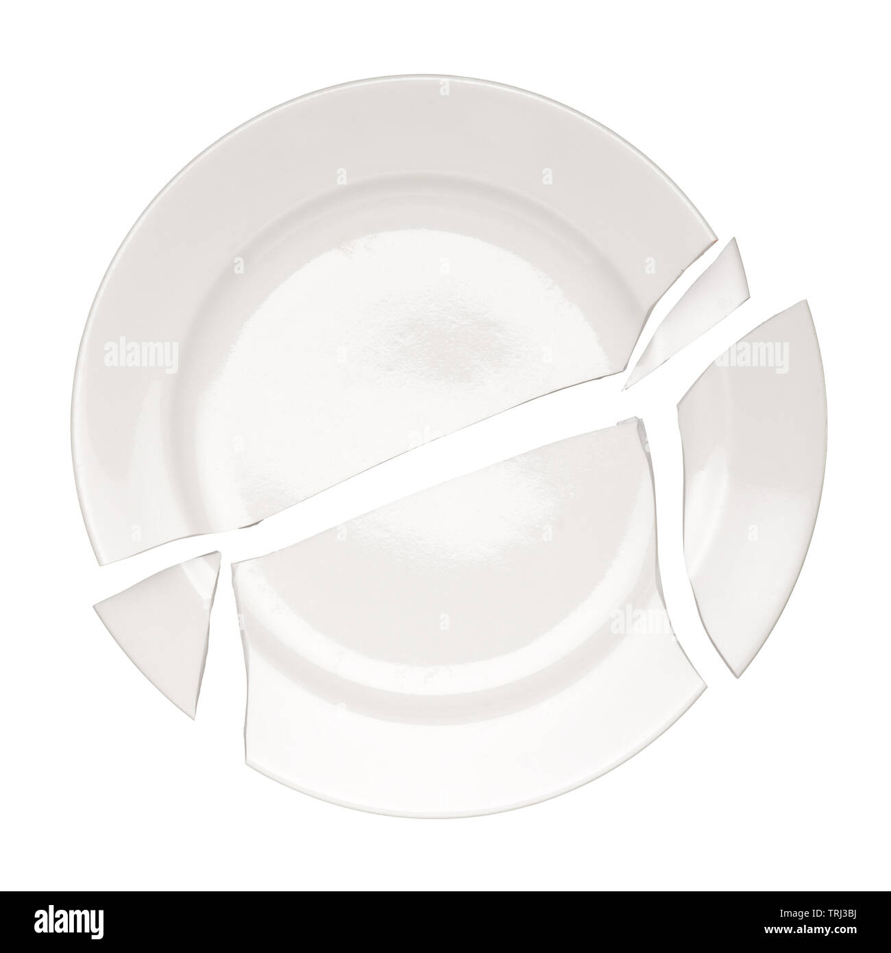 Broken plate isolated on white background Stock Photo - Alamy