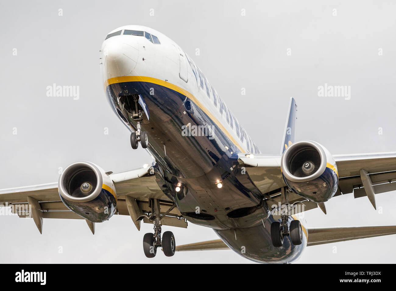 Ryanair Boeing 737 airliner from below Stock Photo - Alamy
