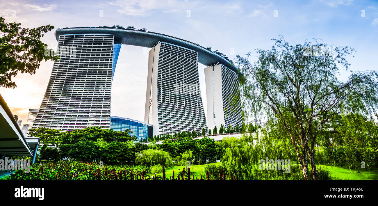 Singapore - 30 April, 2019 : Bayfront MRT Exit beside Floral Fantasy ...