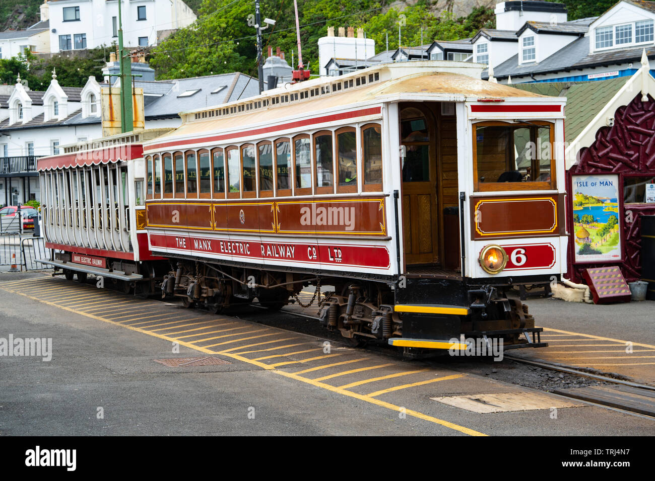 Historic trams of the Manx electric railway, Isle of Man, Douglas ...