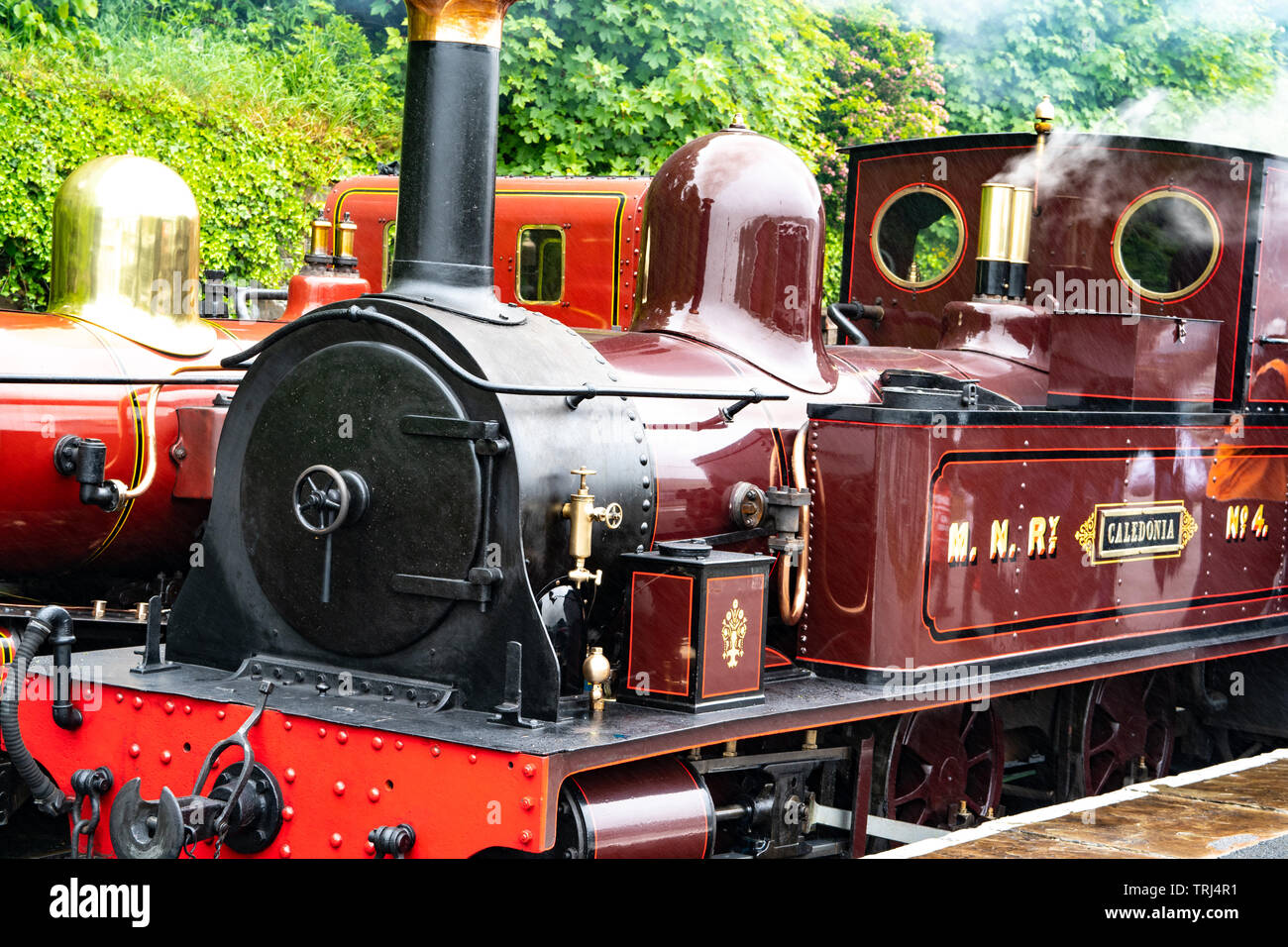 Steam engine 'Caledonia', Isle of Man Steam Railway. Douglas to Port ...