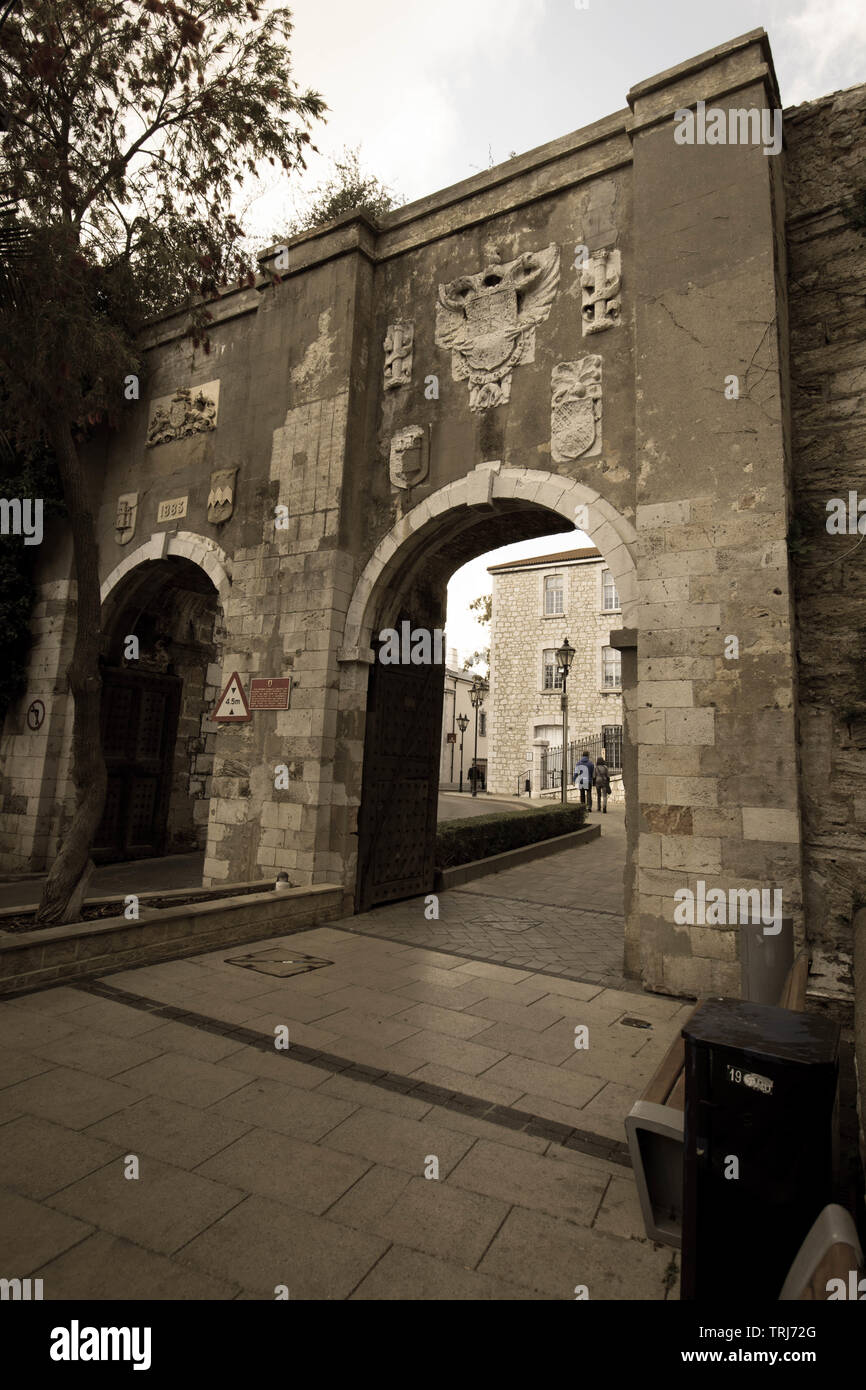 Entrance gate Gibraltar Stock Photo - Alamy
