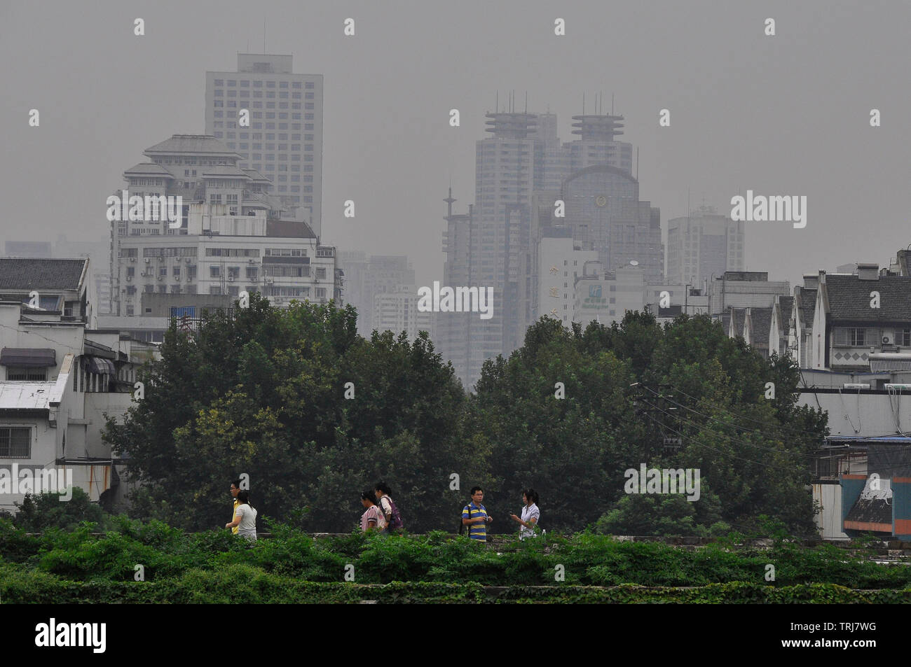 Polluted cityscape in Nanjing China Stock Photo - Alamy