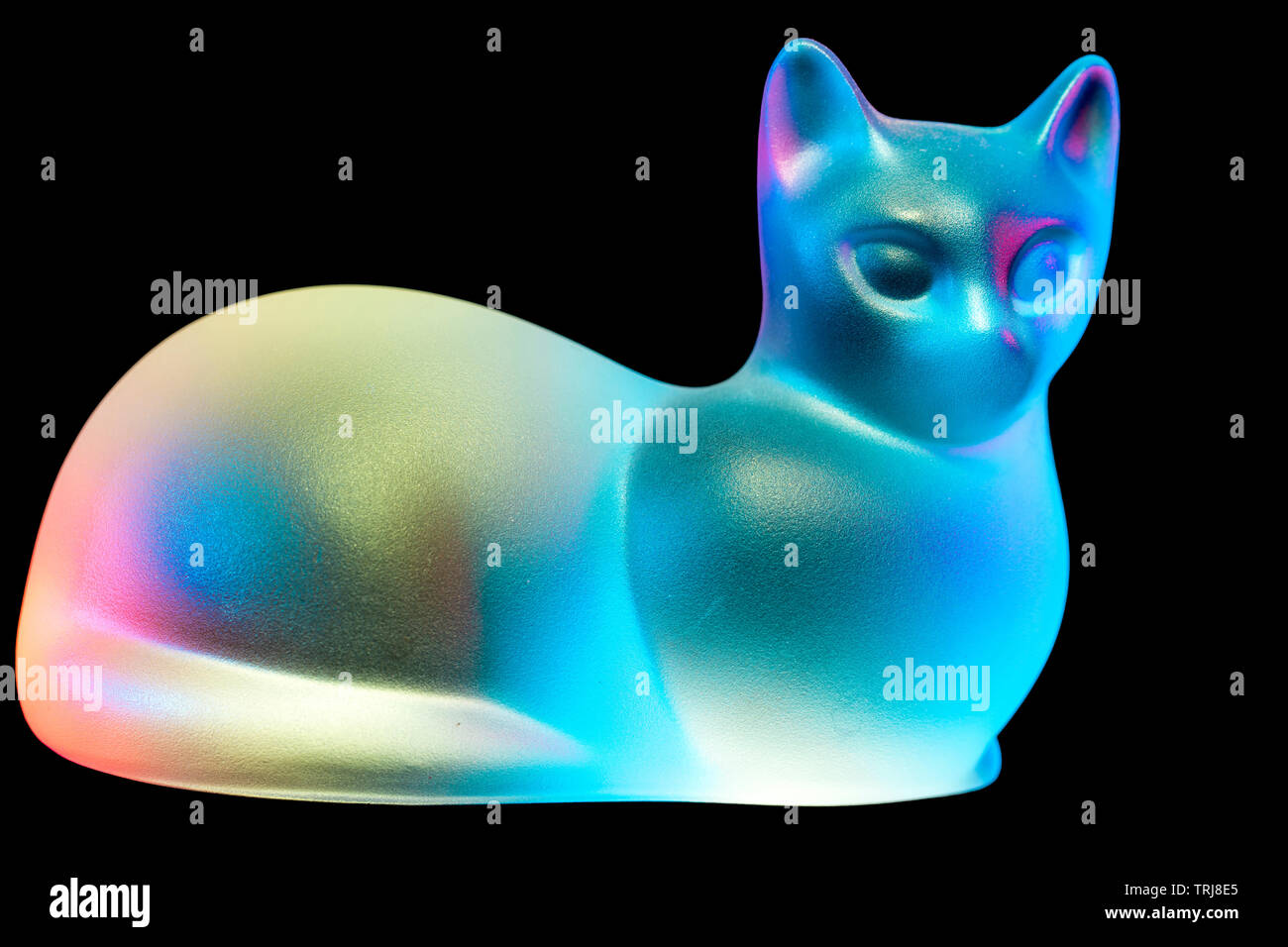 Colorful Glass Cat Figurine Stock Photo - Alamy