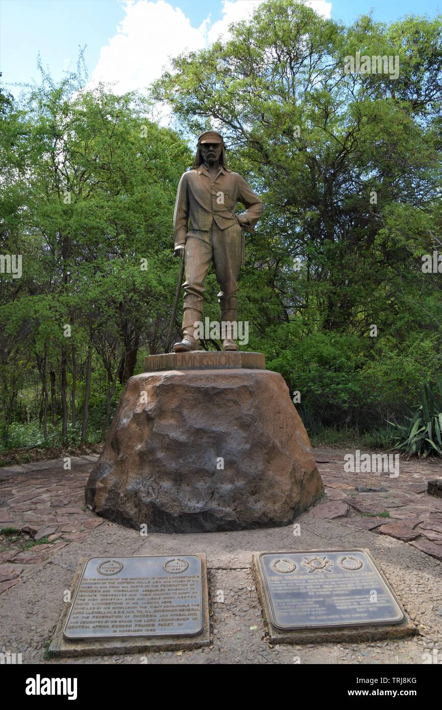 David Livingstone statue, Victoria Falls, Zimbabwe, 2018. Credit: Vuk ...