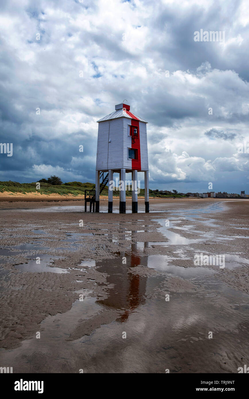 The Low Lighthouse on the beach at Burnham on Sea, on the Somerset ...