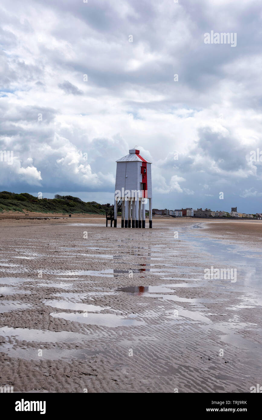 The Low Lighthouse on the beach at Burnham on Sea, on the Somerset ...