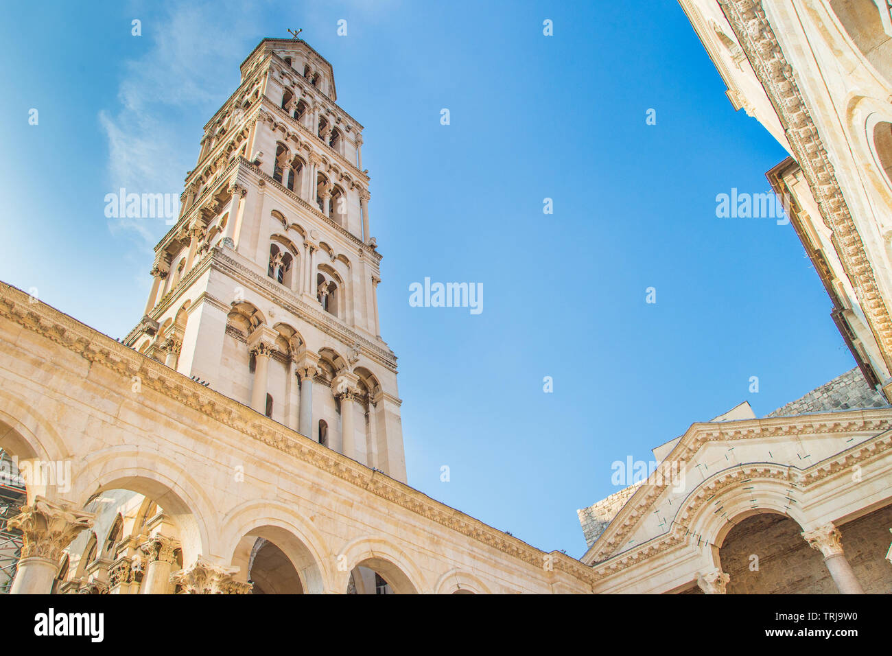 Split, Croatia, cathedral and Roman emperor Diocletian mausoleum ...