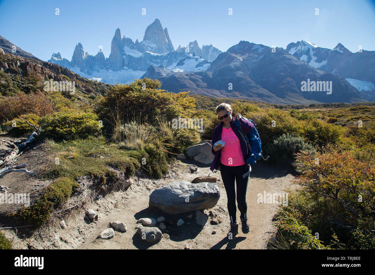 Mount Fitz Roy on Laguna de Los Tres trail, El Chalten, Patagonia ...