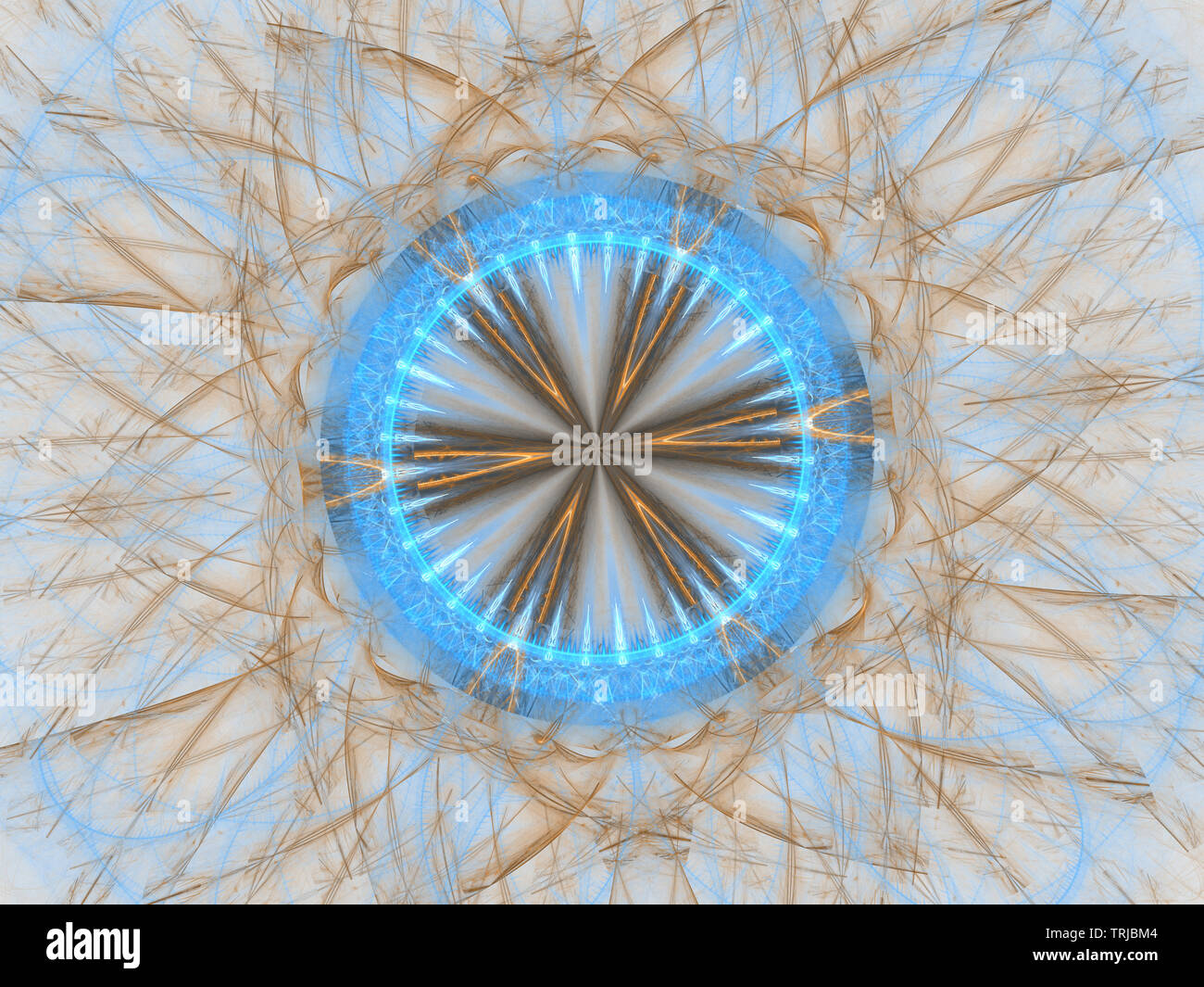 Cosmic geometry. Light phenomena in space. Flash and lightning in the ...