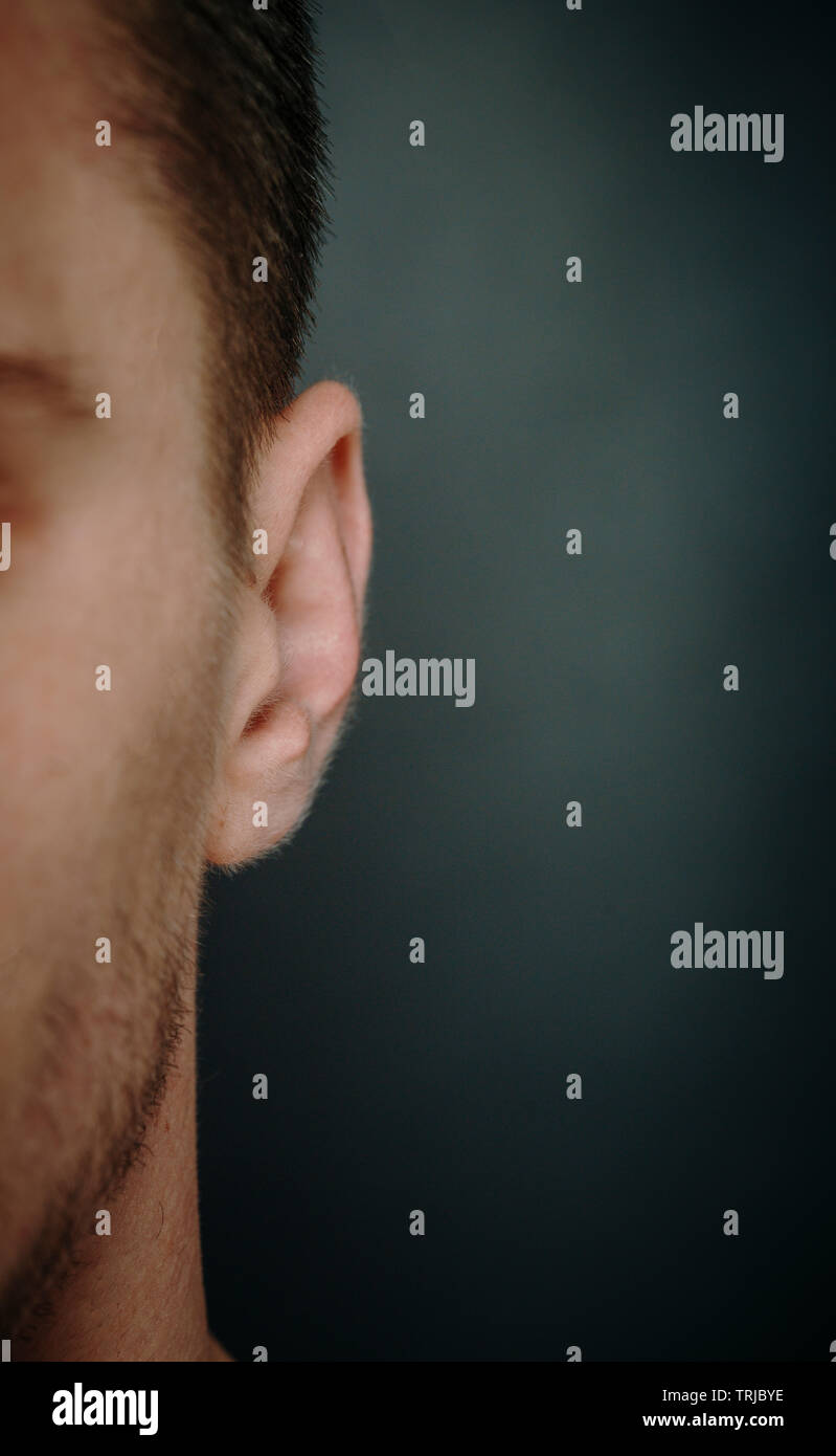 human ear detail close-up shot isolated Stock Photo - Alamy