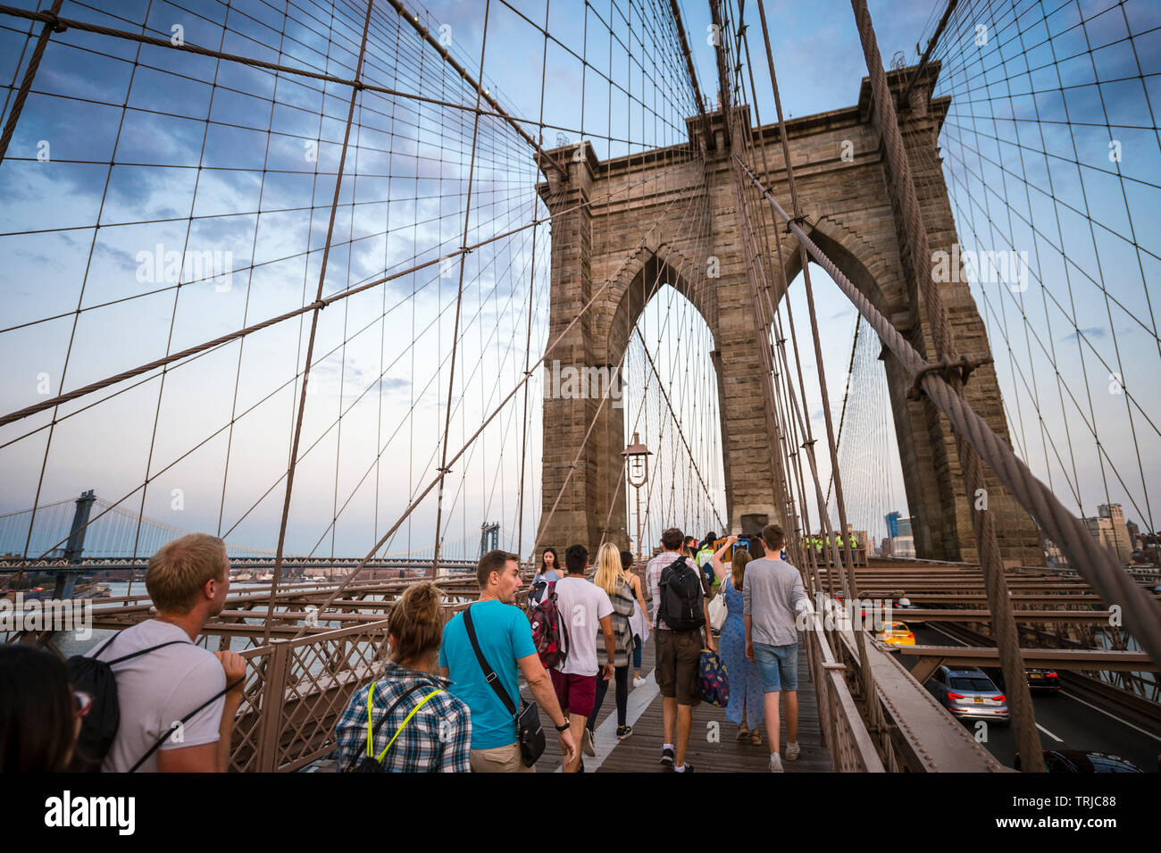NEW YORK - AUGUST 26, 2017: Tourists and locals fight for space on the ...