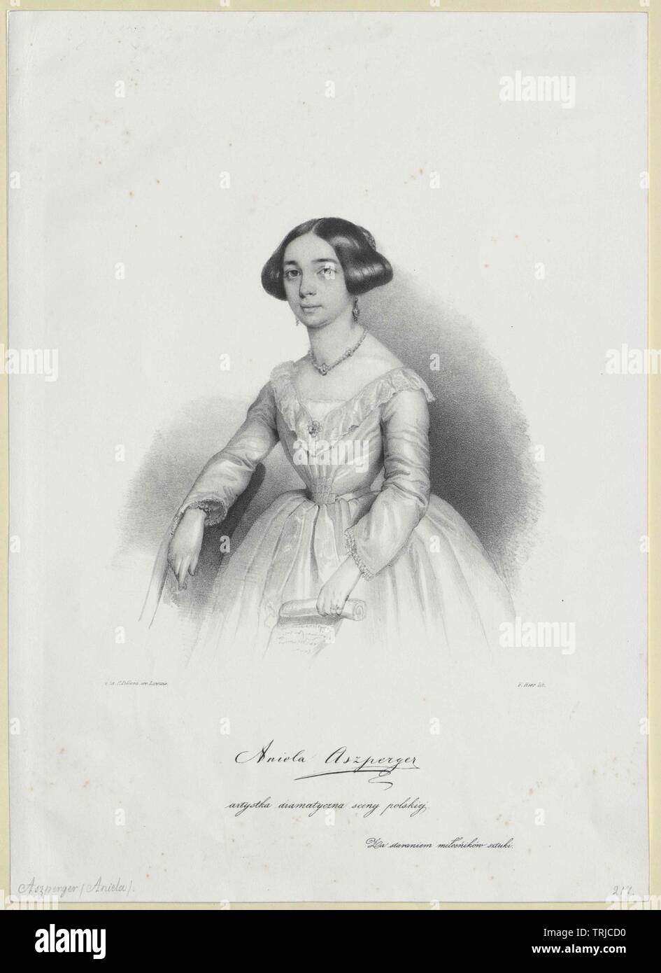 Aszperger, Aniela, Polish actress circa the mid of the 19th century ...
