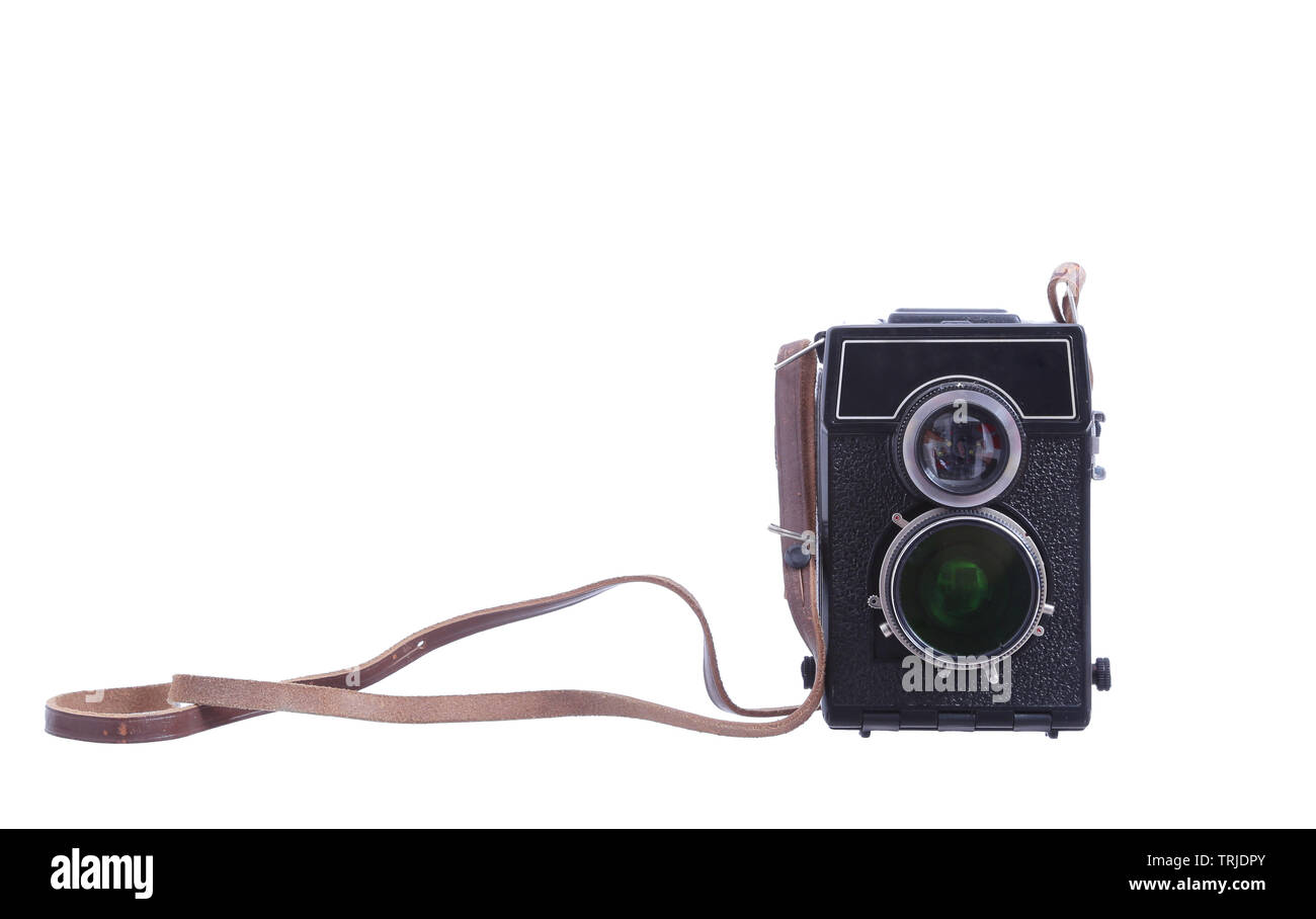 Old camera isolated on white Stock Photo - Alamy