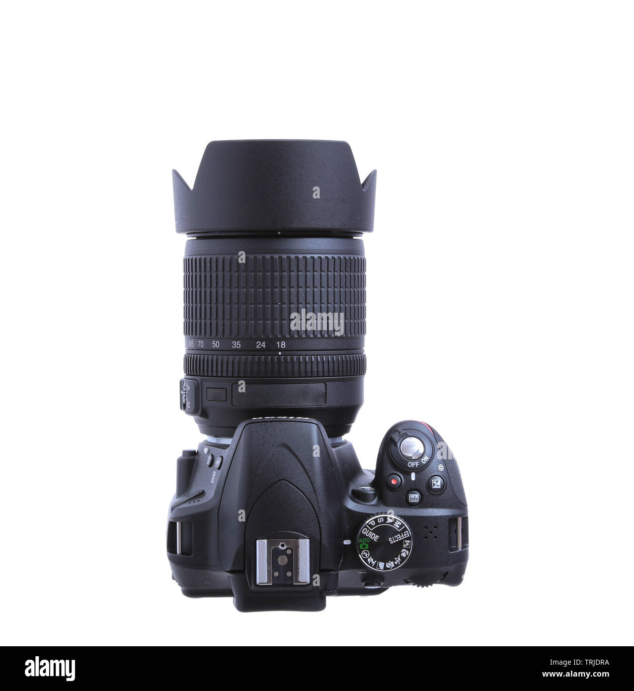 dslr photocamera top view isolated on white Stock Photo - Alamy