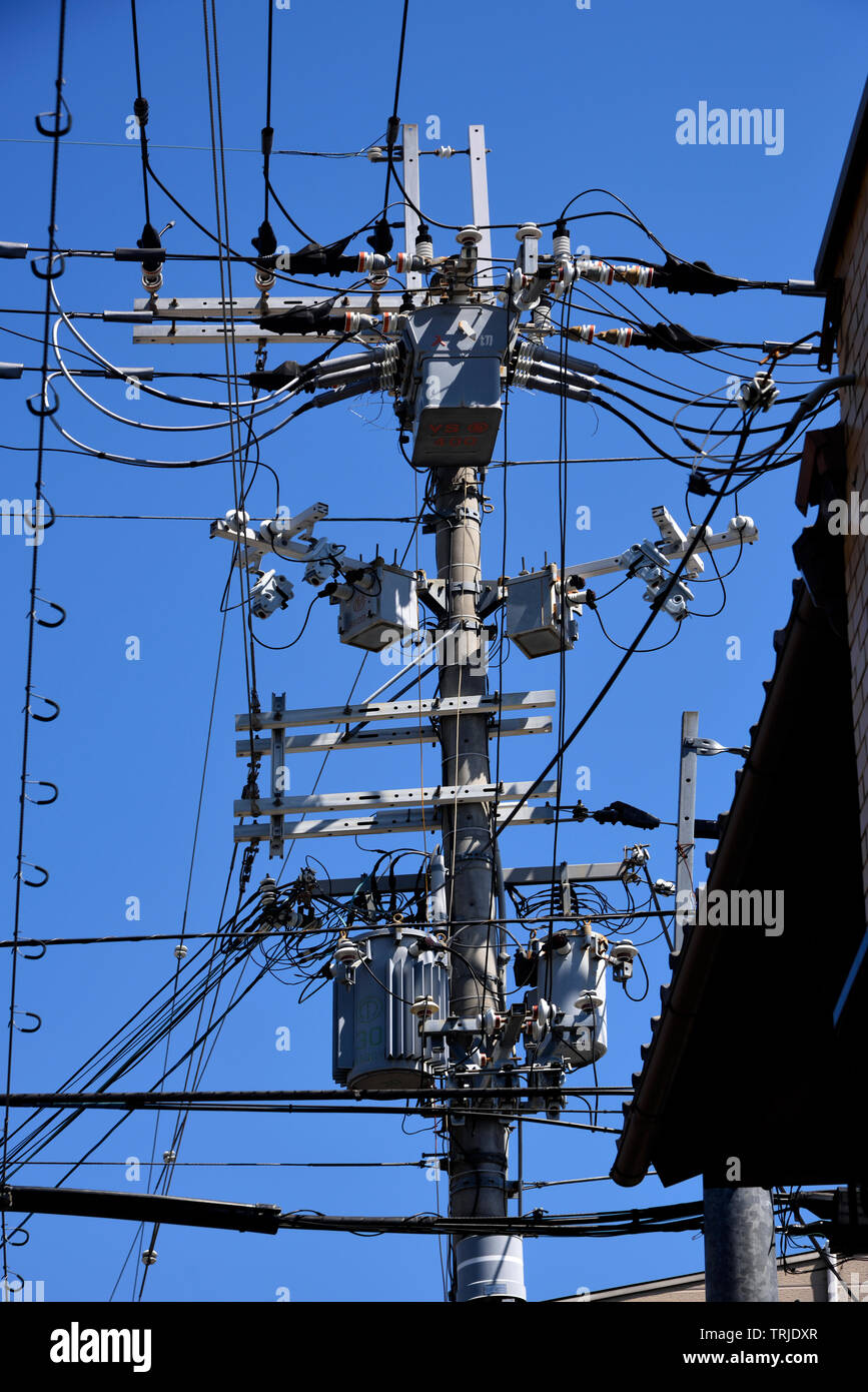 Electric Cables Takayama Japan Stock Photo - Alamy