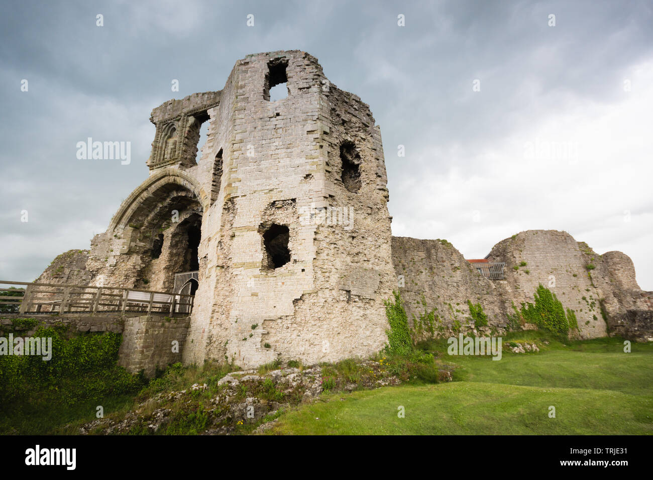 The ruined gate house of Denbigh Castle built in the 13th century by ...