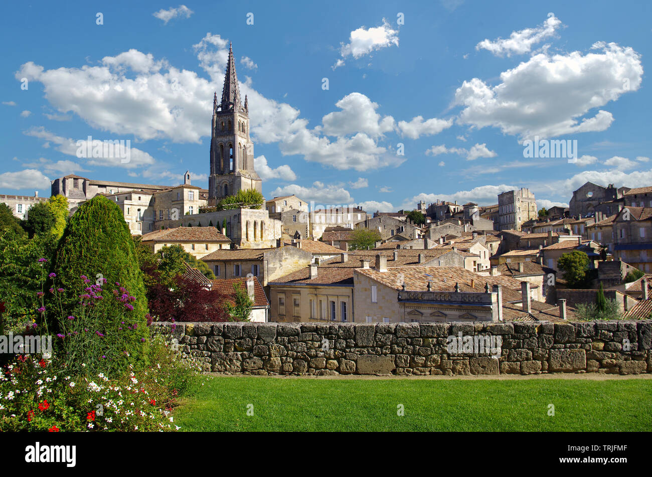 Large view on Saint Emilion. Saint-Emilion is one of the principal red ...