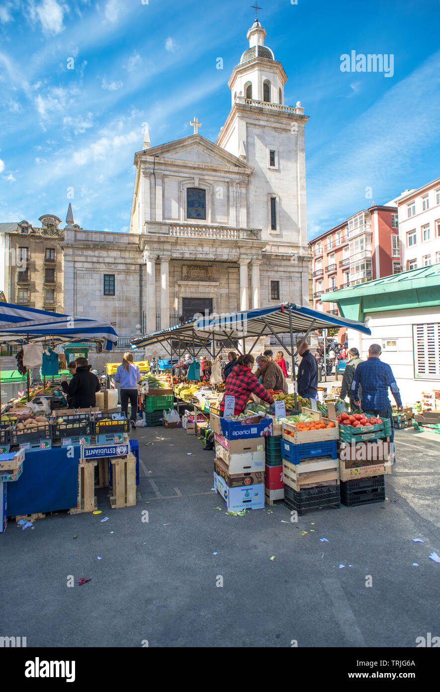 Abastos Market square of Santander, Spain Stock Photo - Alamy