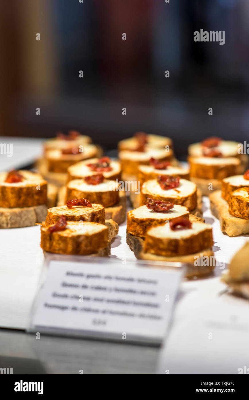 Famous Tapas in Bilbao bar, Biscay, Basque Country, Spain Stock Photo ...