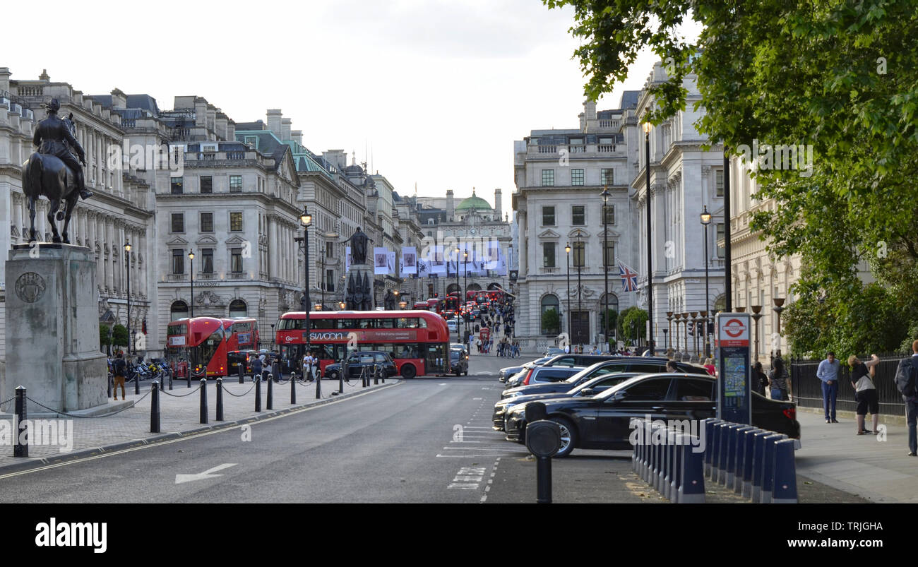 London, United Kingdom, June 2018. View from waterloo PI towards ...