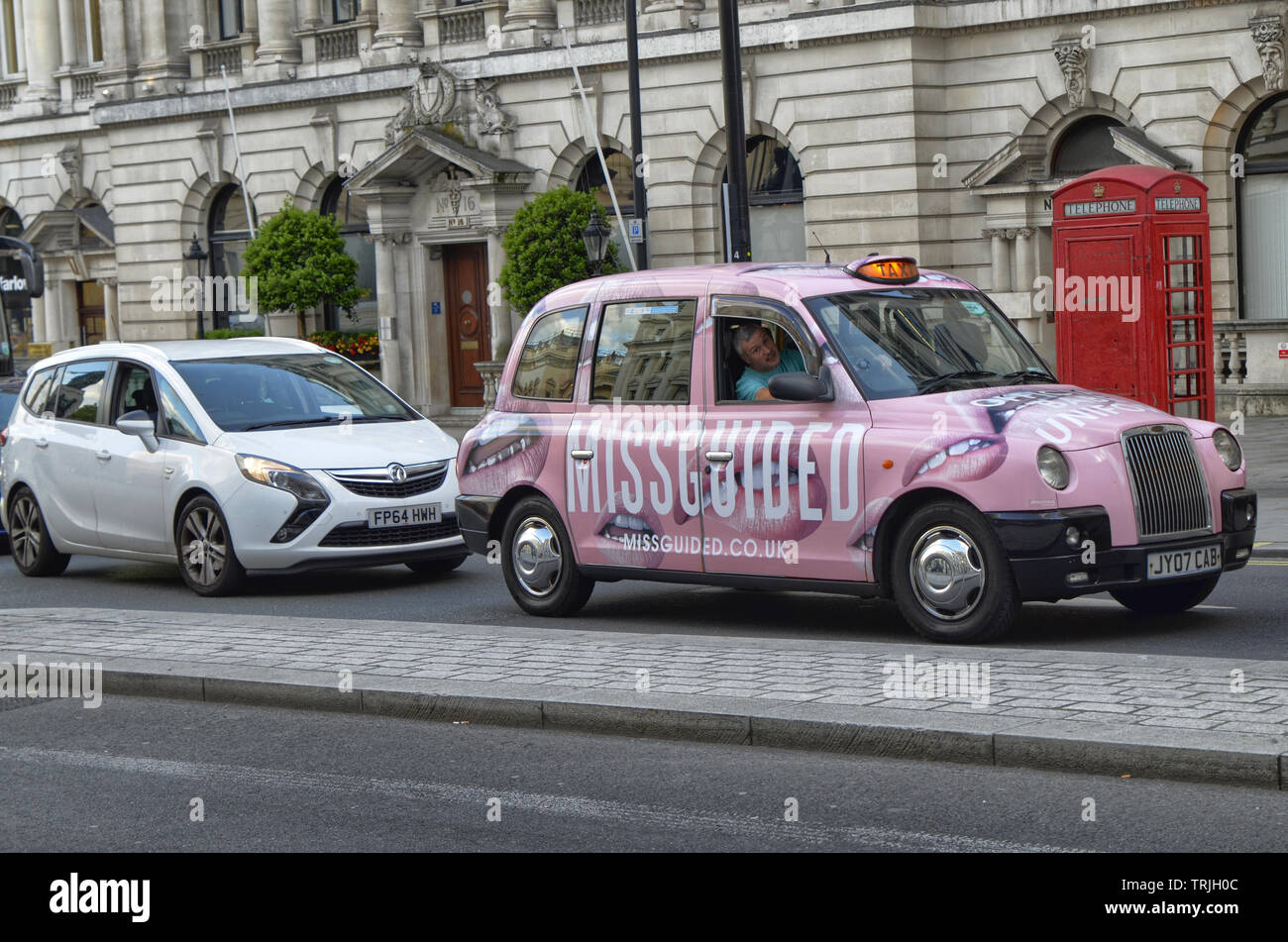 London, United Kingdom, June 2018. London taxis, called cabs ...
