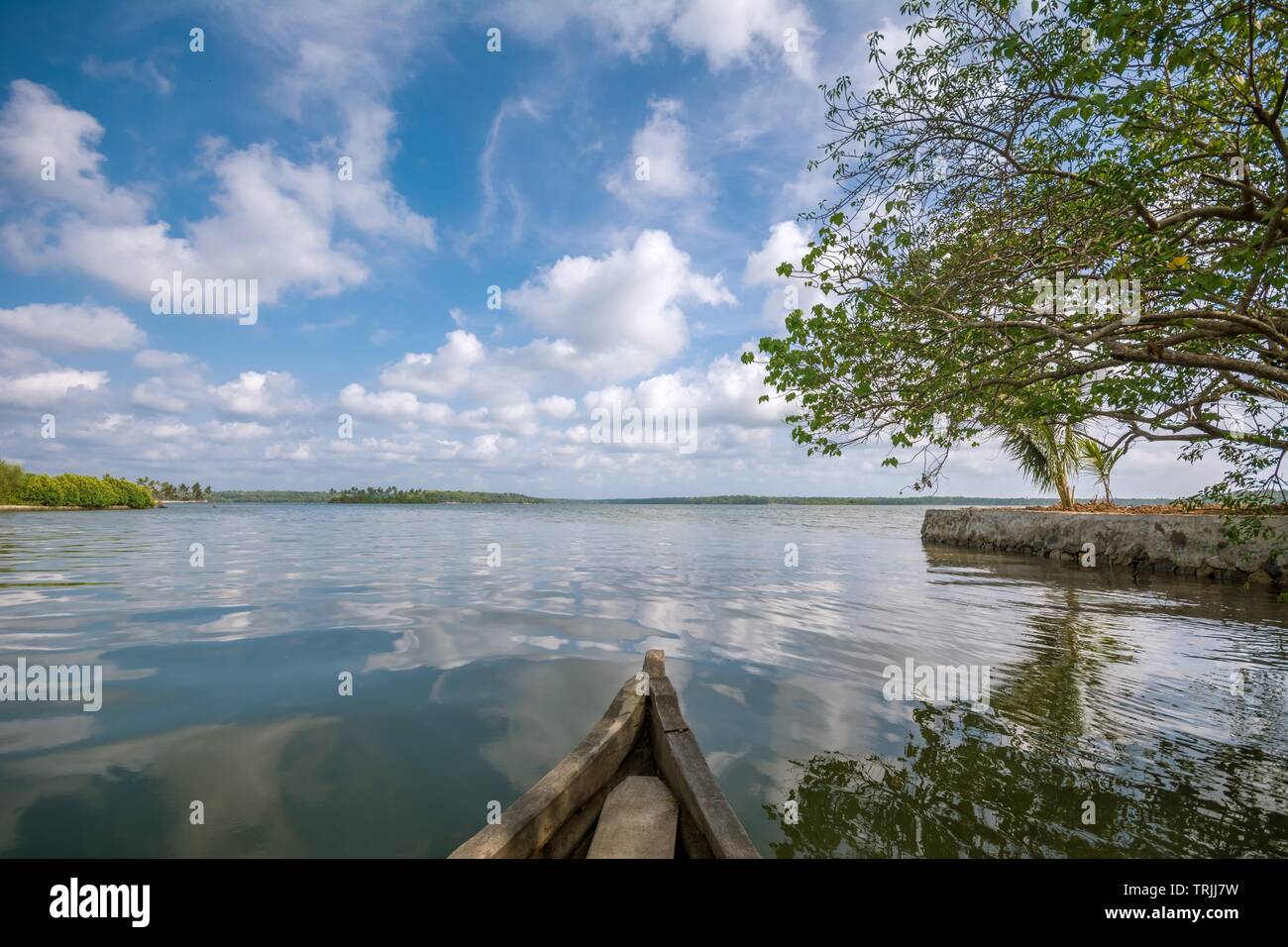 Munroe Island, Kollam, Kerala, India - May 26, 2019: Canoe trip through ...