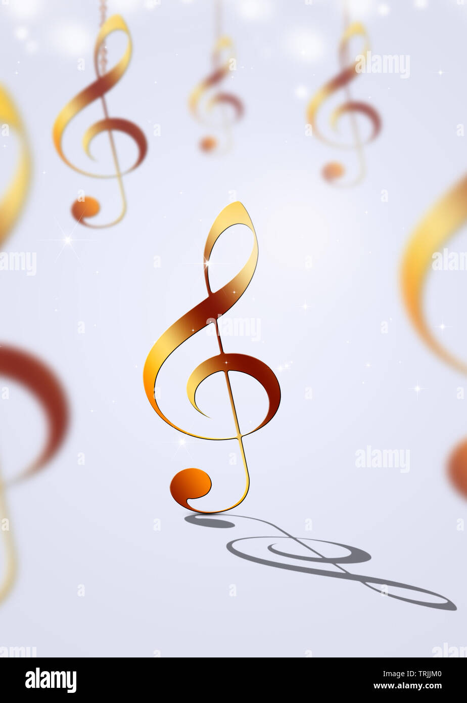 bright music background with golden music notes Stock Photo - Alamy