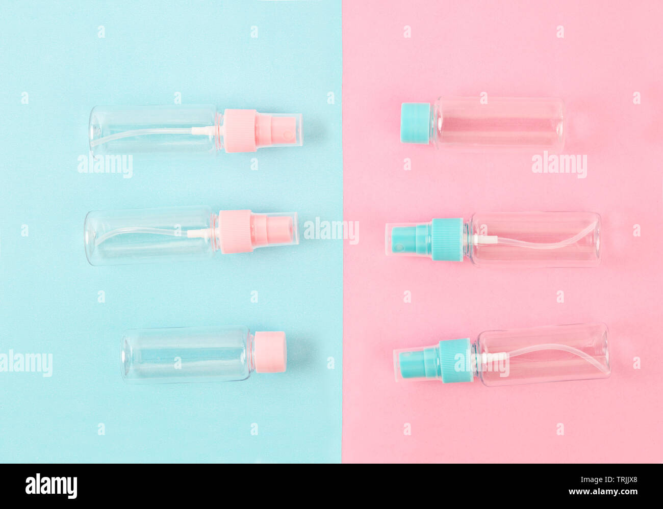 Set of plastic clean blank bottles on beautiful background Stock Photo ...