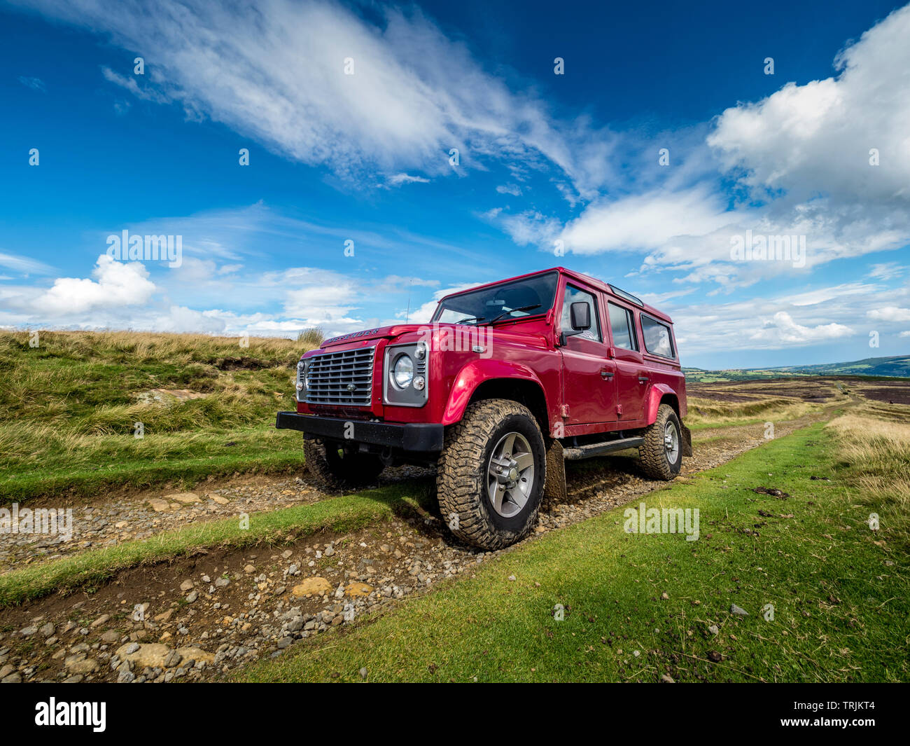 Land rover defender 110 blue hi-res stock photography and images - Alamy
