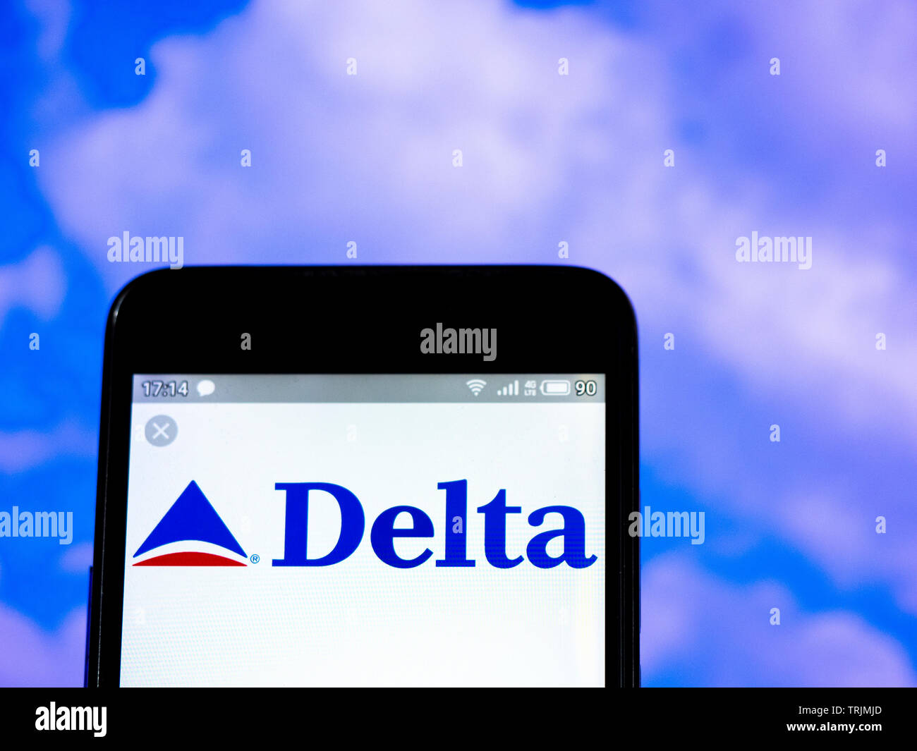 In this photo illustration the Delta Air Lines logo is seen displayed ...