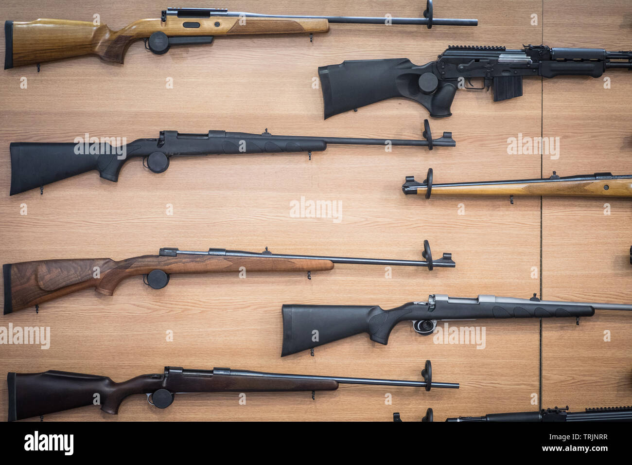 Hunting rifles on wall hi-res stock photography and images - Alamy