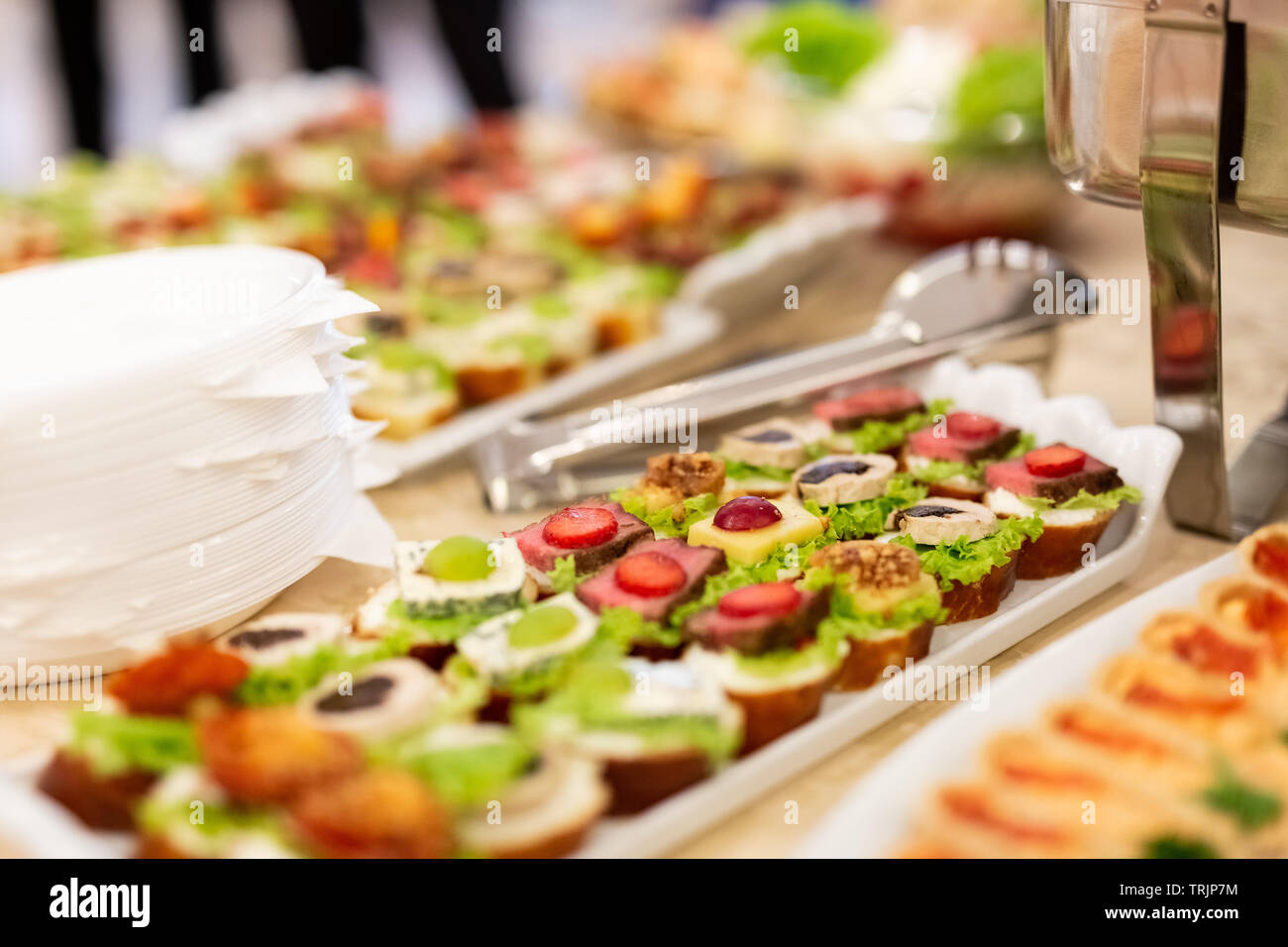 Delicious appetizer close-up buffet Stock Photo - Alamy