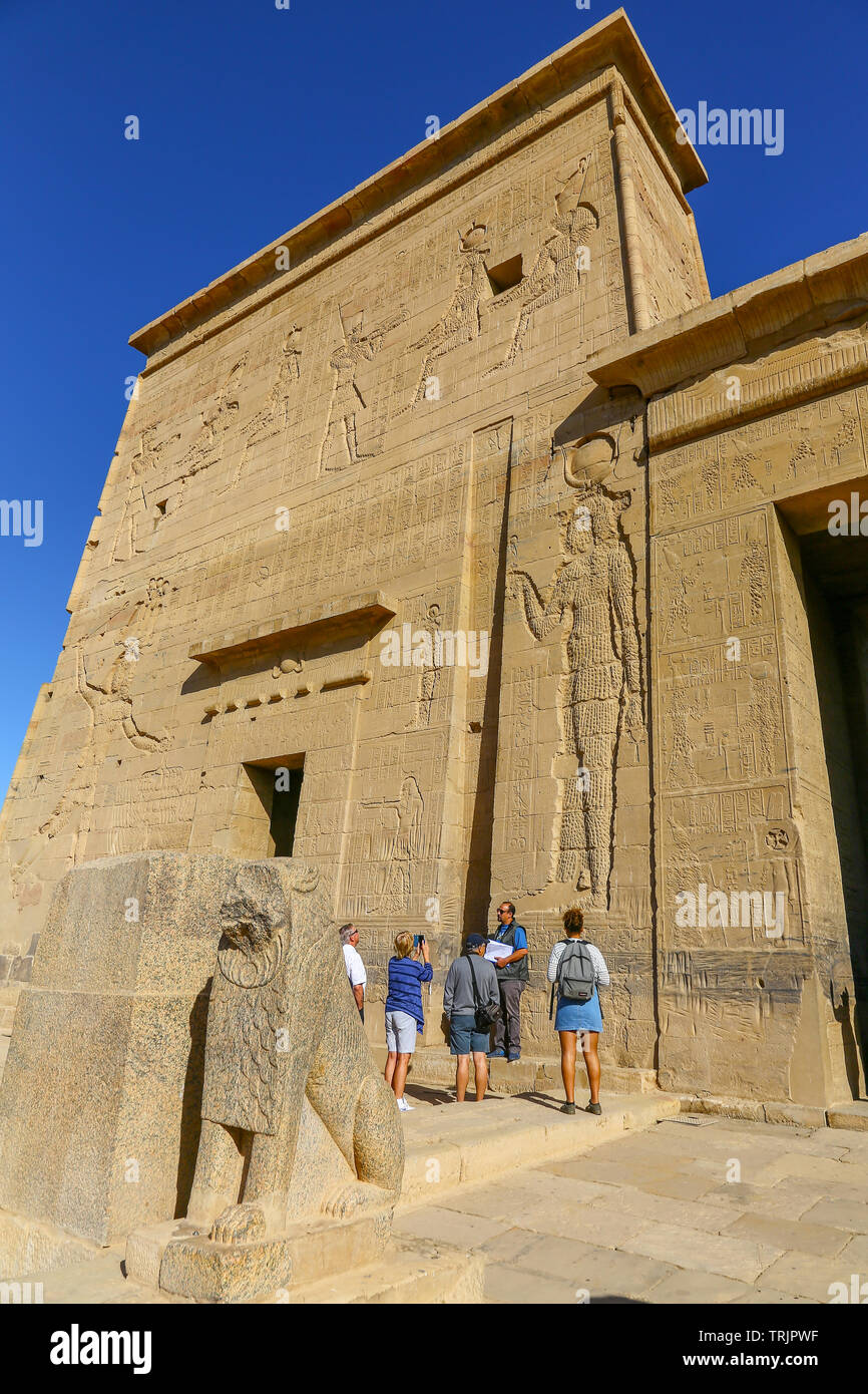 The Temple of Philae, an Egyptian temple complex on Agilkia Island ...