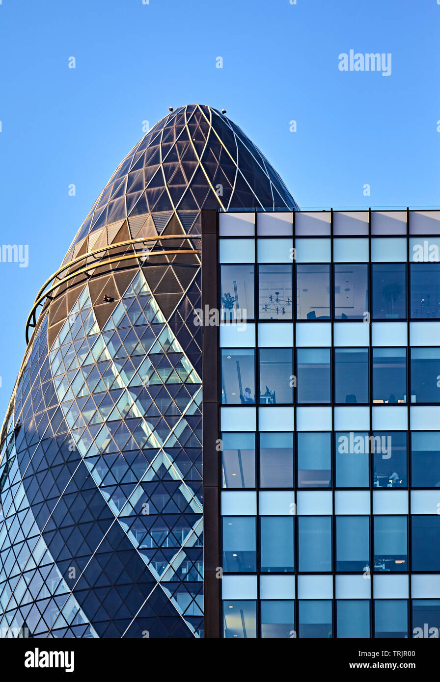 The Gherkin and One Creechurch Pace. Designed by Norman Foster and ...