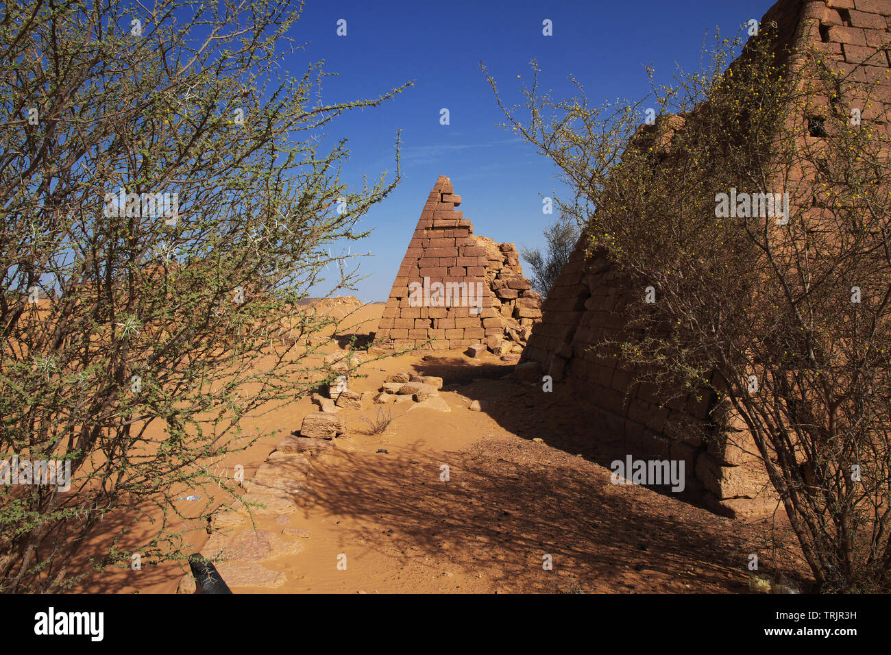 The ancient pyramids of Meroe in Sudan's desert Stock Photo - Alamy