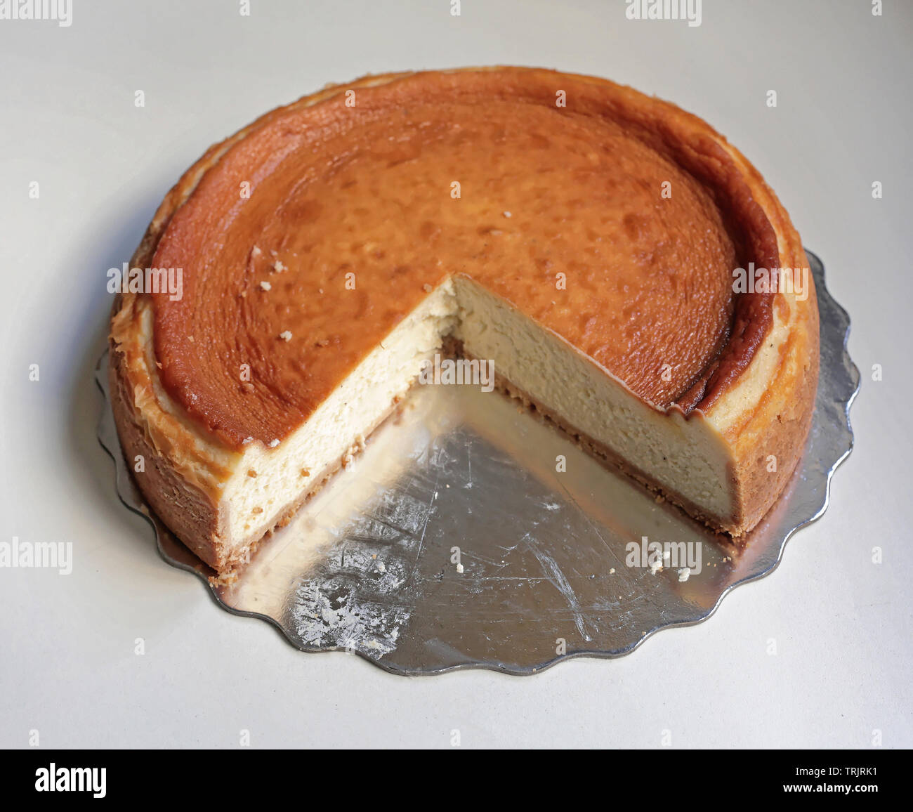 Ultimate New York Style Cheesecake Pie Dessert Stock Photo - Alamy