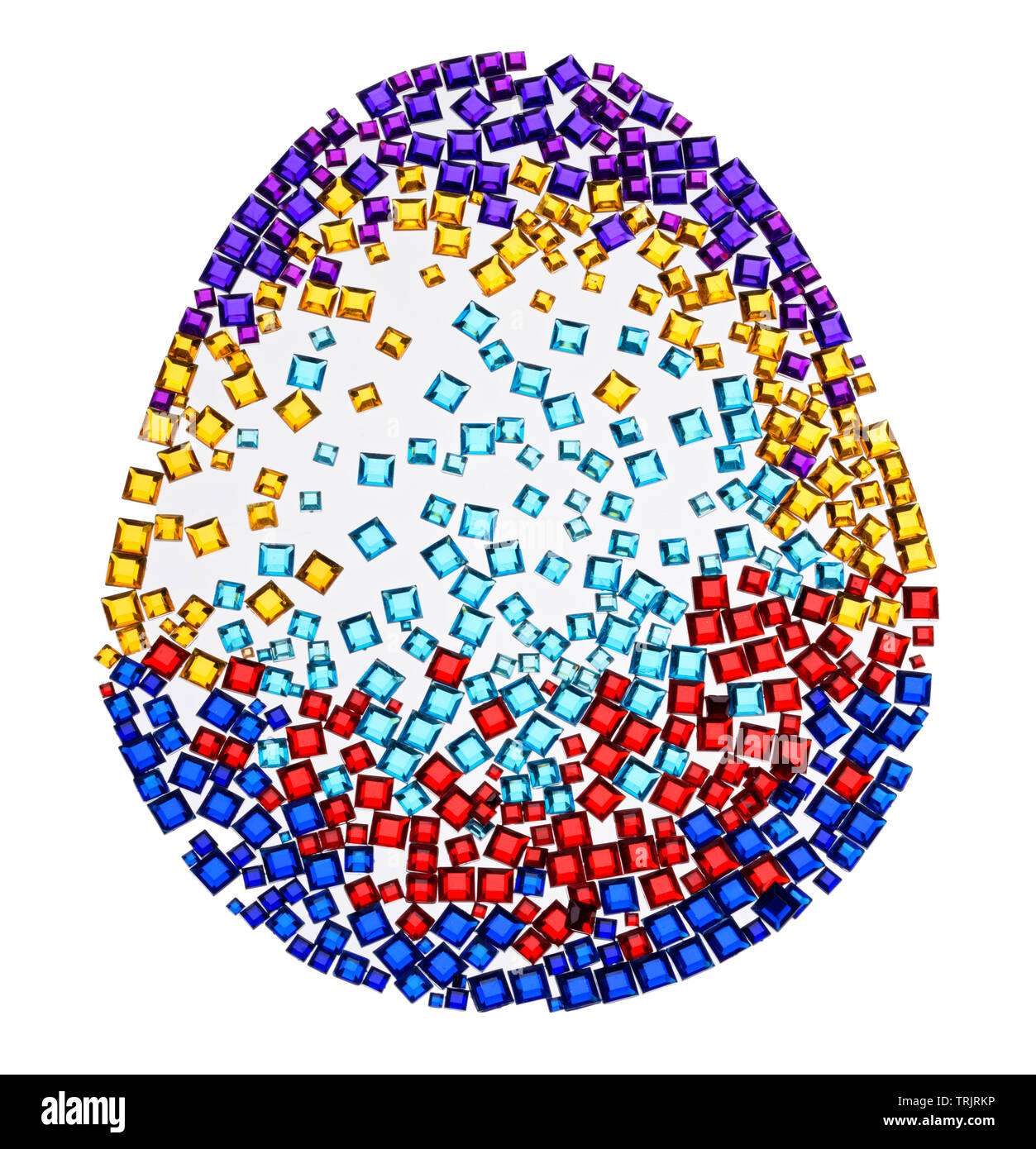 Mosaic of coloured tiles in the shape of an Easter egg Stock Photo - Alamy