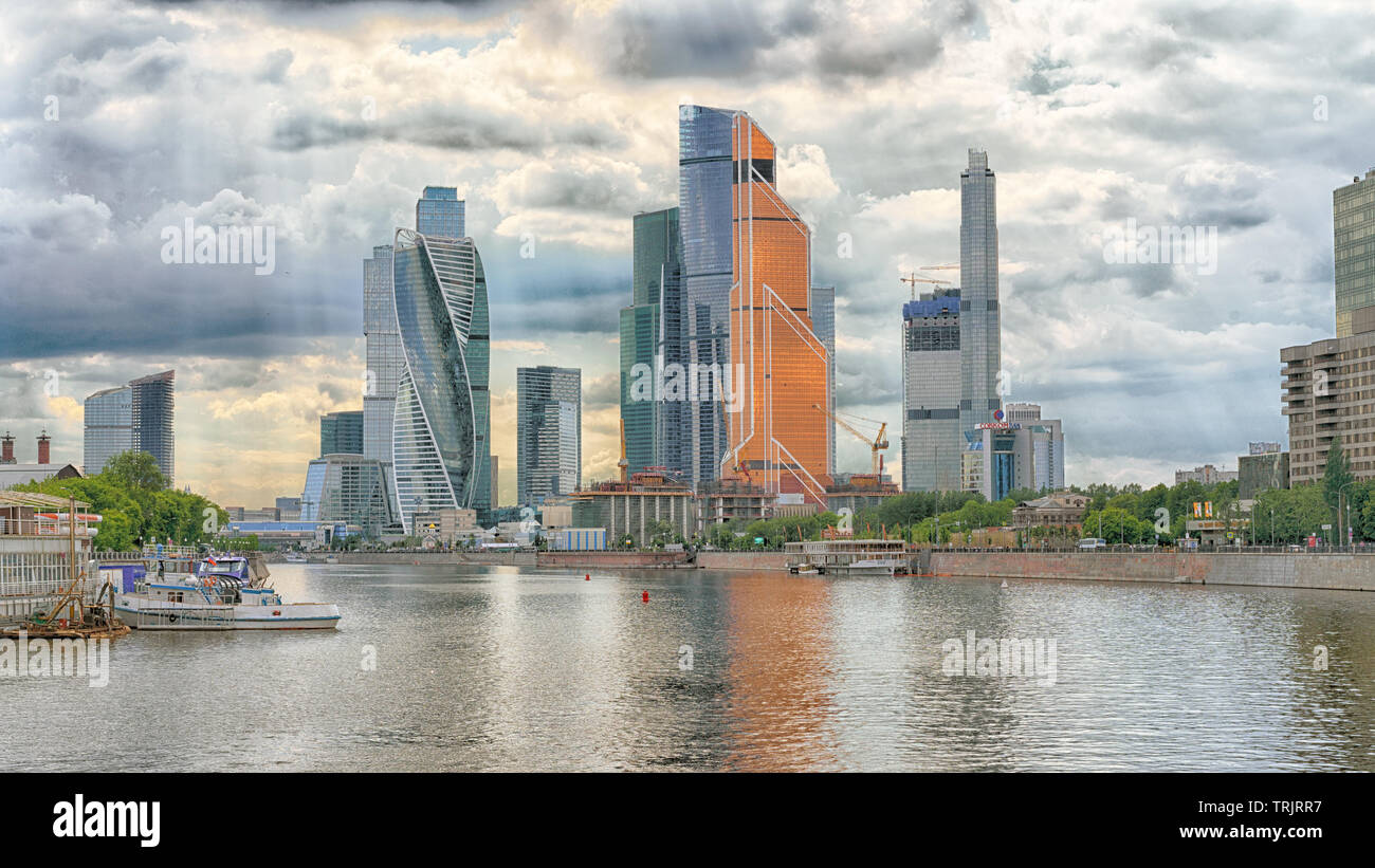 Moscow, Russia - May 26, 2019: Towers of the Moscow international ...