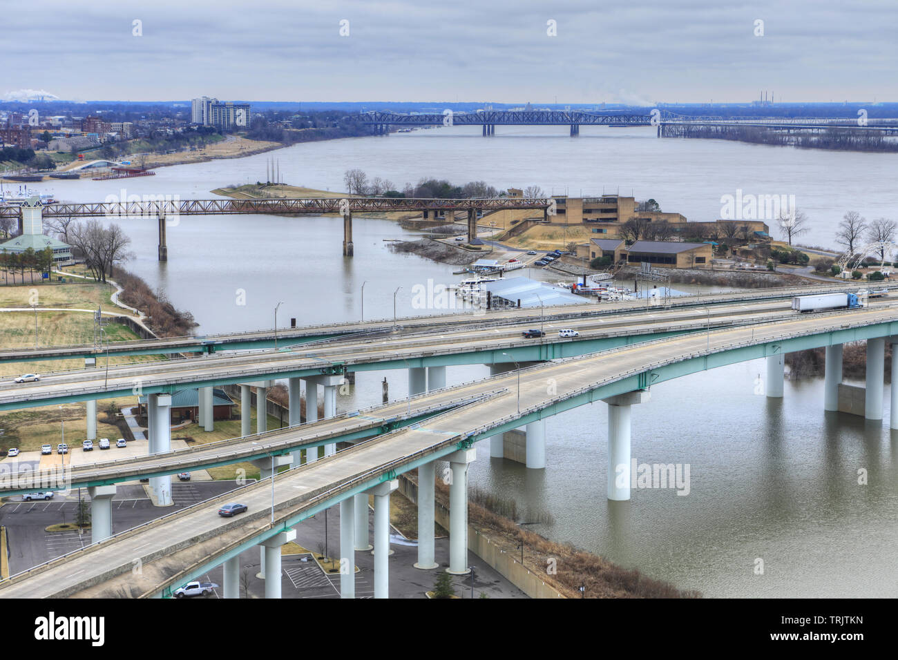 A View of Bridge over Mississippi River at Memphis, Tennessee Stock ...