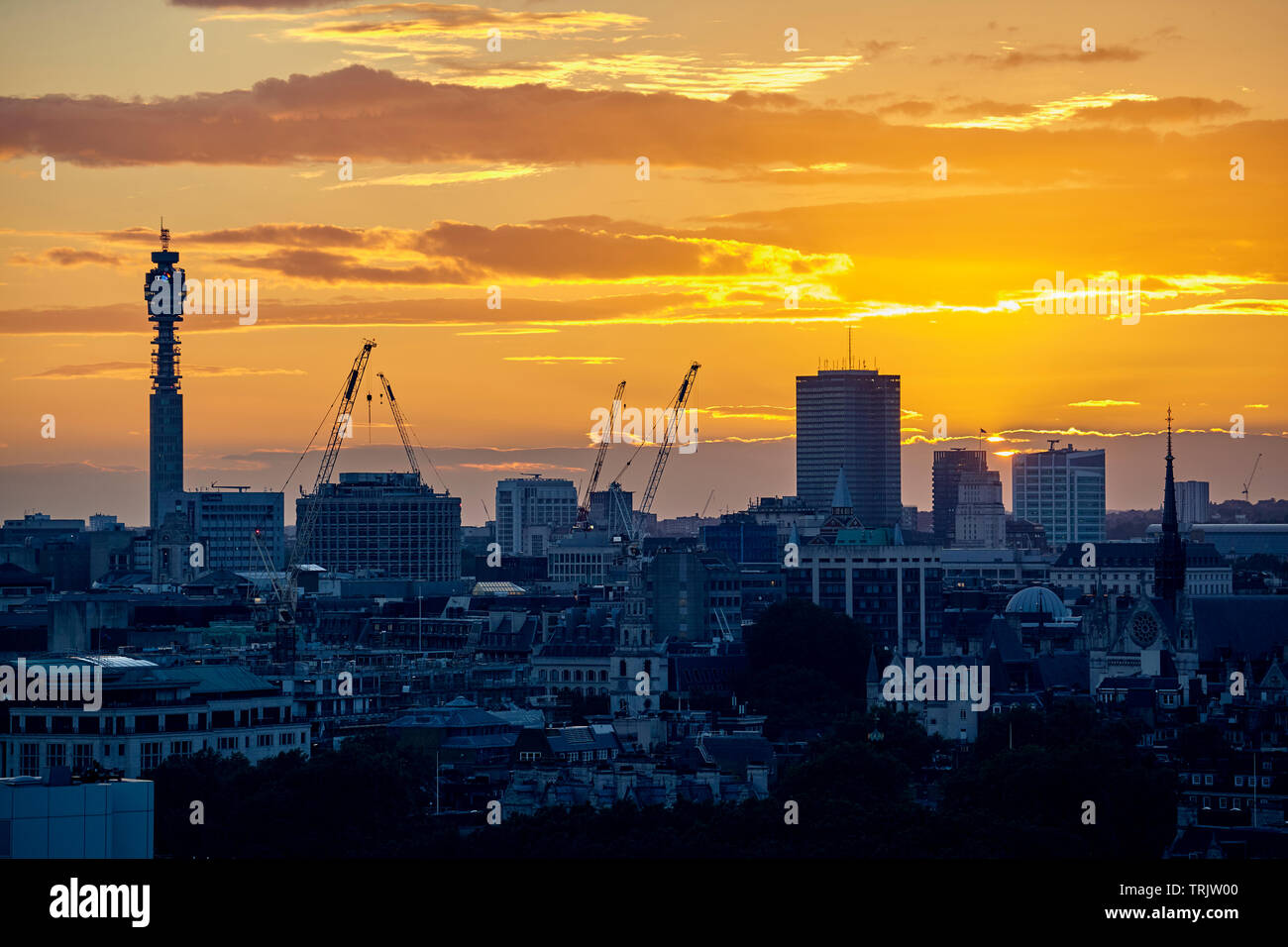 London Skyline with BT Tower Stock Photo - Alamy